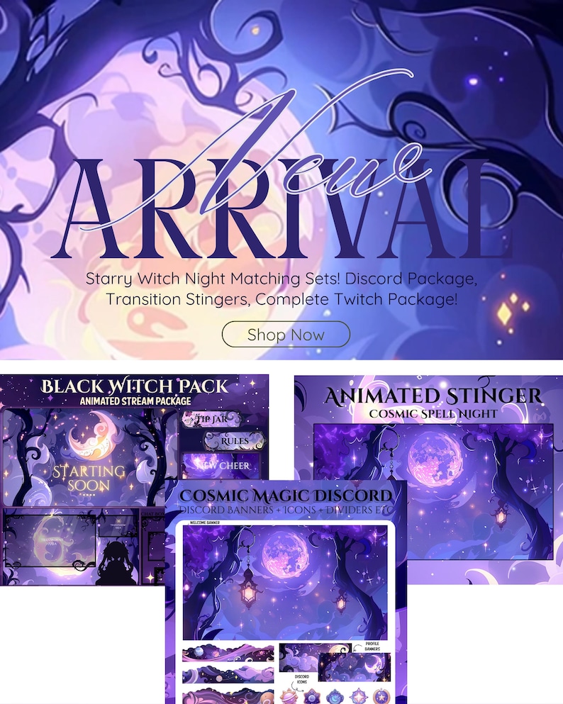 Witch Cosmic Discord Pack | Moon Magic Night | Dark Aesthetic Server ...