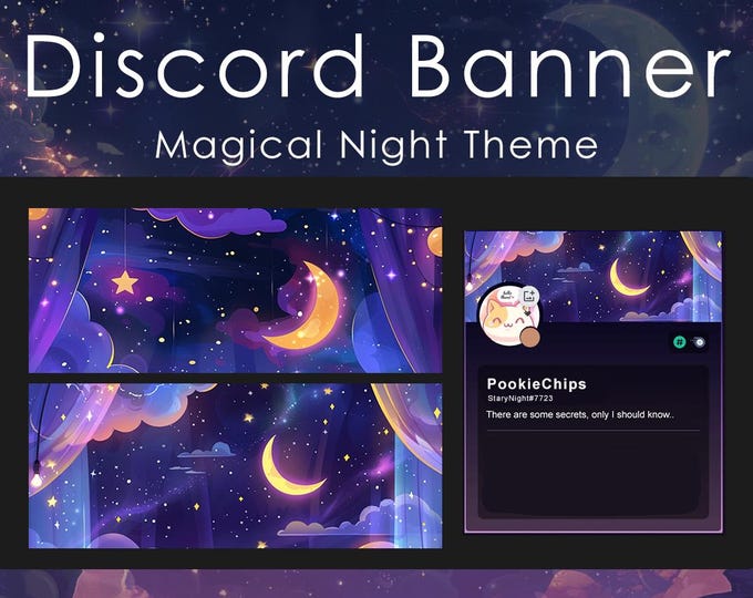 Discord Banner | Profile Banner | Stars & Moons Theme | Galaxy | Space ...