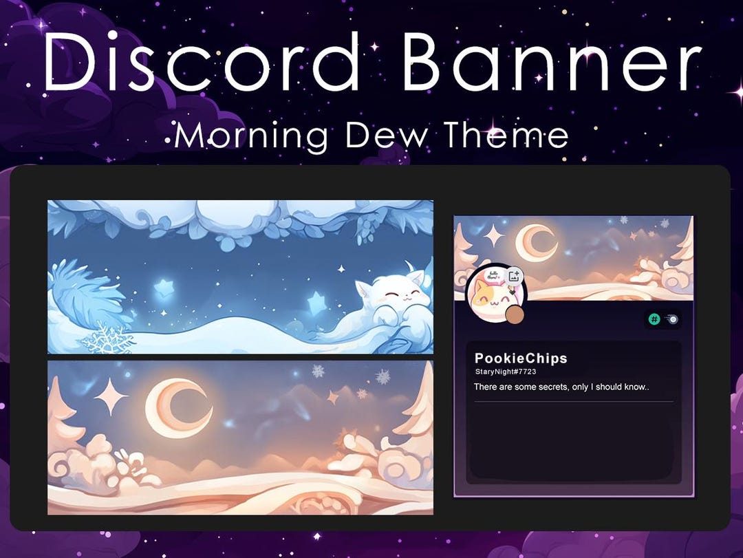 Discord Banner | Starry Night Moon Theme | Cute Cozy Aesthetic | Custom ...