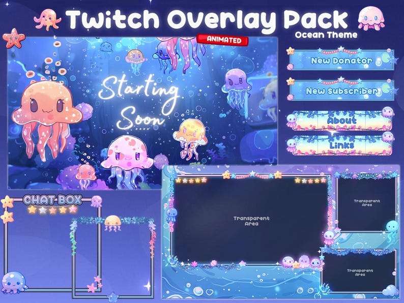 Animated Cute Twitch Overlay, Twitch Screen | Lofi Overlay Stream ...