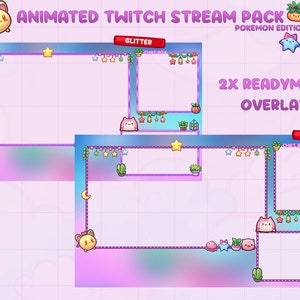 Pokemon Overlay Stream Pack- Cute Arcade Pokemon Decor | Webcam | Cat ...
