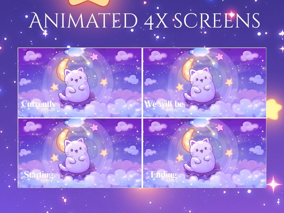 Magical Night Twitch Overlay, Twitch Screen | Animated Overlay Stream ...