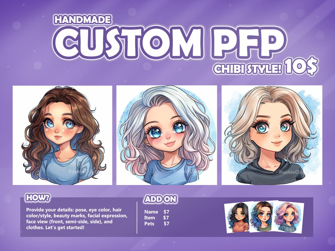 Custom Pfp Chibi Custom Chibi Icon Personalized Pfp Cute Chibi ...