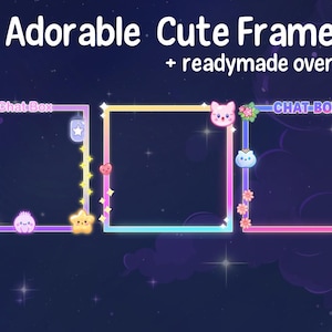 Cat Twitch Overlay, Twitch Screen | Animated Overlay Stream Package ...