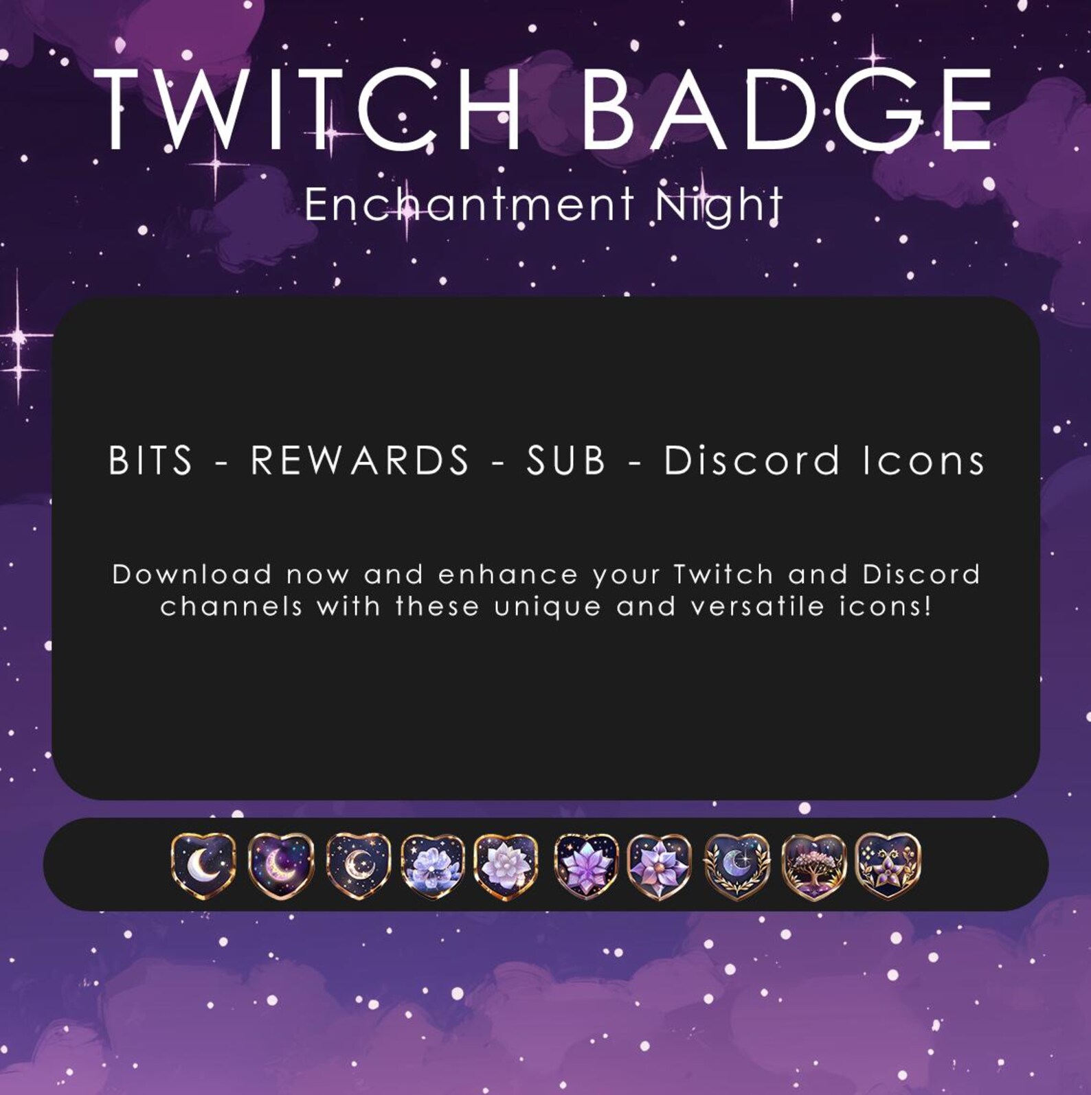 Twitch Badge | Magic Flower | Badge Crystal | Twitch Badge Subs | Moon ...