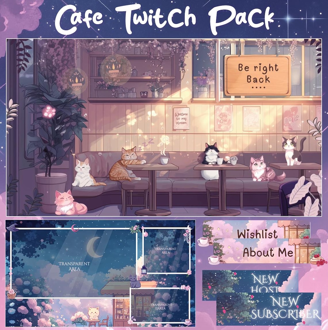 Cozy Cafe Stream | Cozy Cat | Twitch Panel | Twitch Screens | Twitch ...