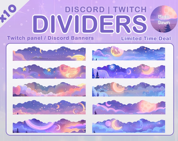 Discord Dividers | Banners | Moon | Star | Purple | Celestial | Night ...