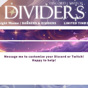 Night Sky Dividers for Discord Twitch | Fantasy Stars Moon Banners ...