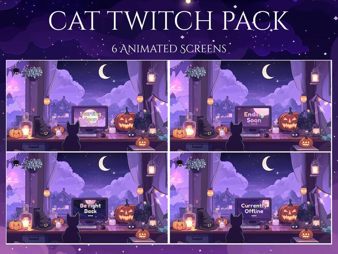 Twitch Screens Magical Night, Twitch Animated Screens | Animated Alerts ...