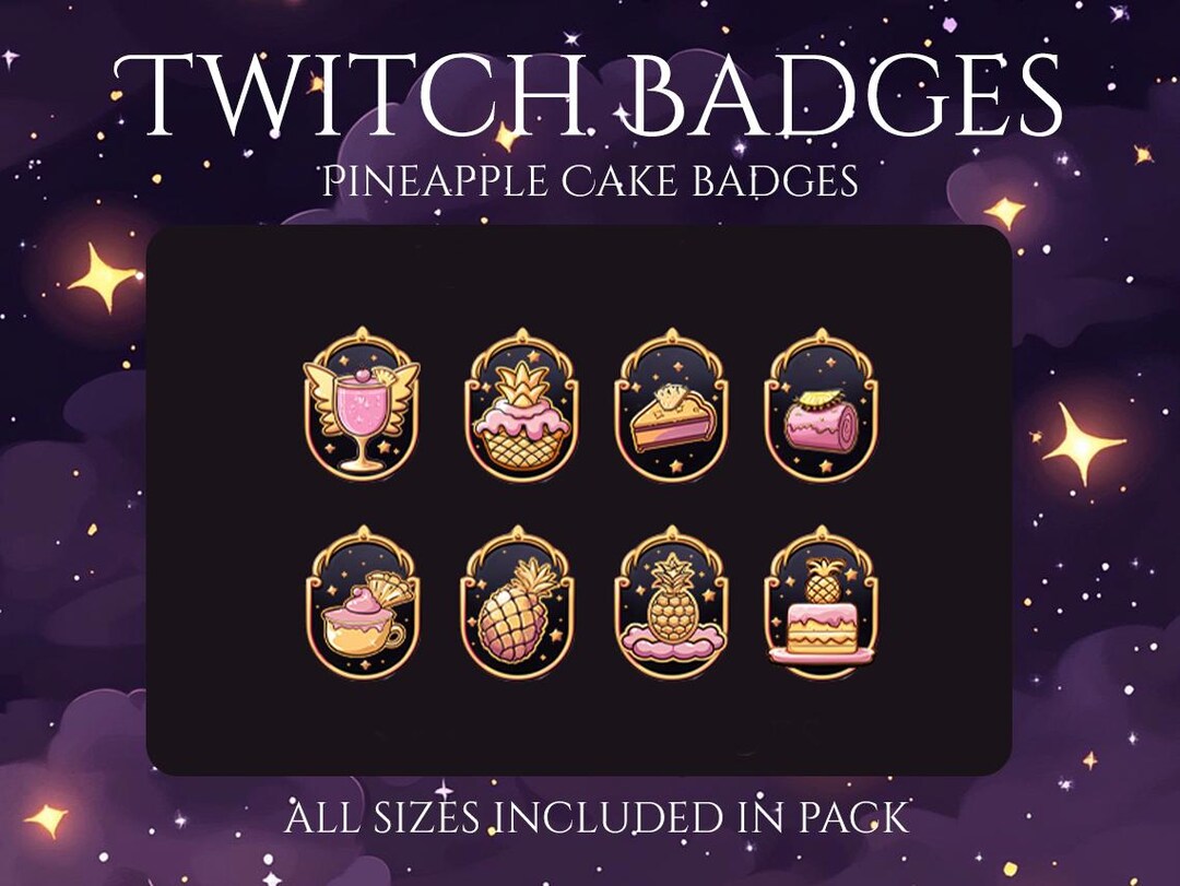 Pineapple Cake Twitch Badges | Discord Icon | Twitch Badge Subs ...