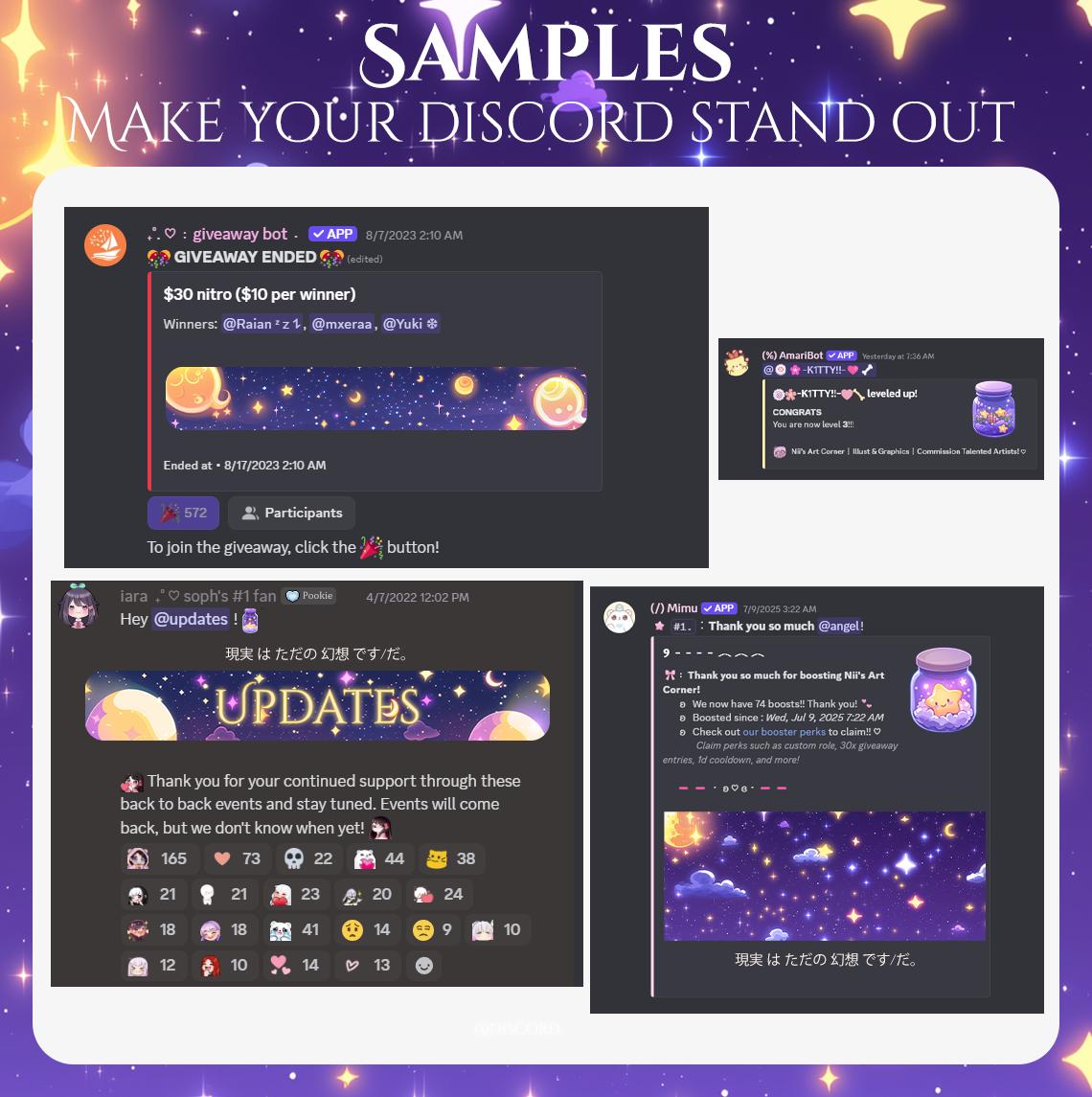Starry Night Discord Pack Animated | Dividers | Panels | Invite Banner ...