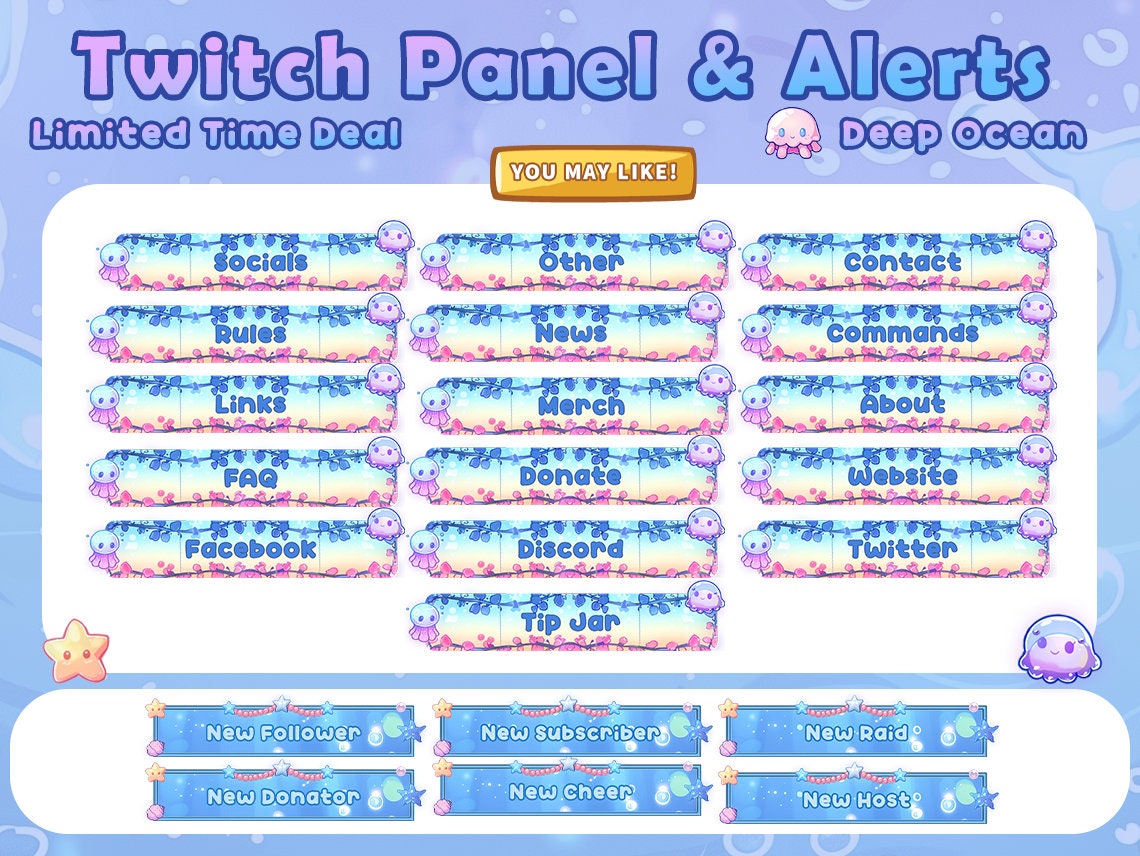 Cat Twitch Panels & Discord Dividers Cute Twitch Banners Cat Discord ...