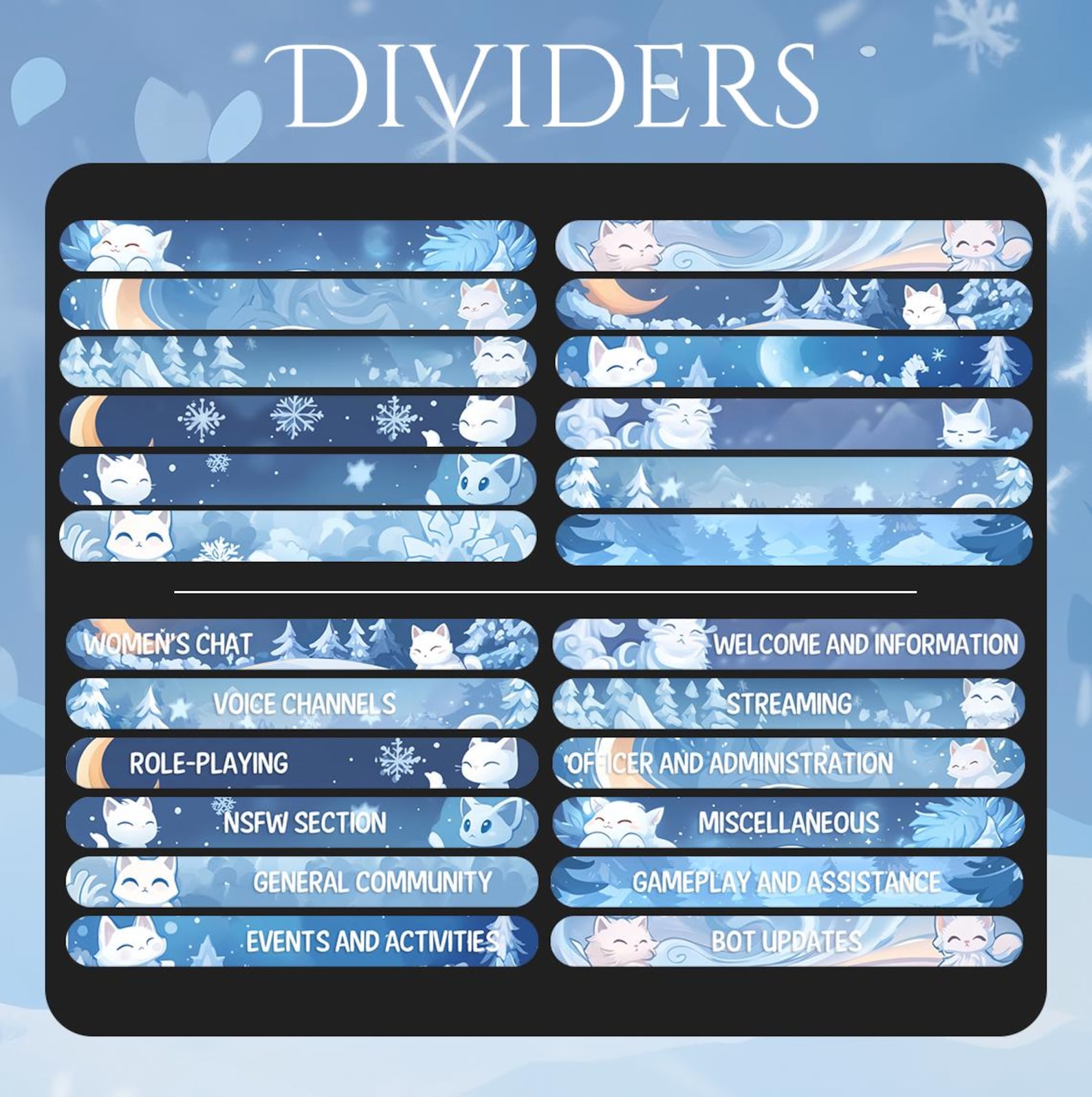 Snowy Discord Package | Dividers | Panels | Invite Banner | Welcome ...