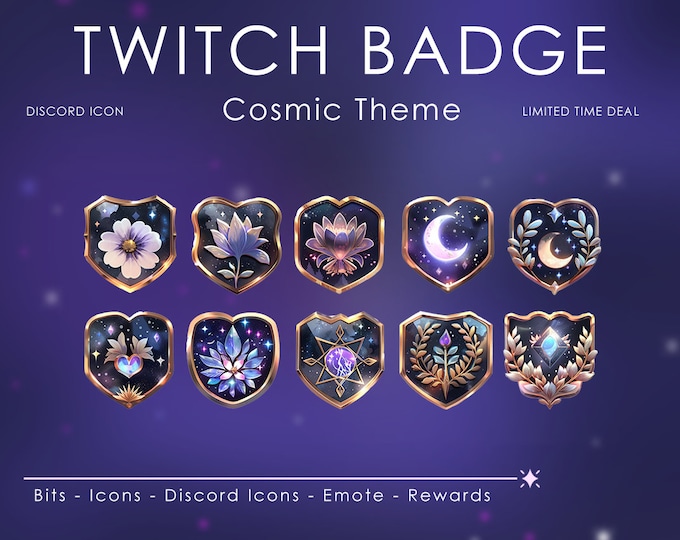 Twitch Badge | Cosmic Badge | Badge Crystal | Twitch Badge Subs | Moon ...