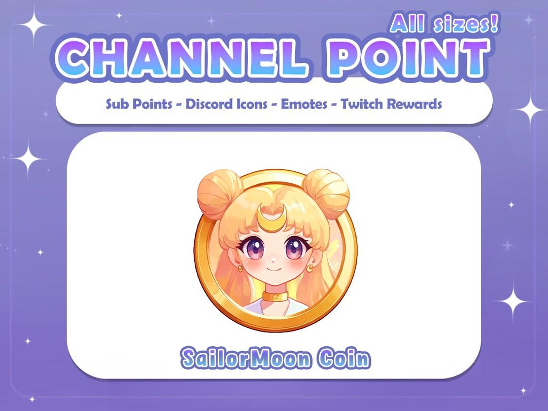 Sailor Moon Channel Points Icon/emote for Twitch Instant Download ...