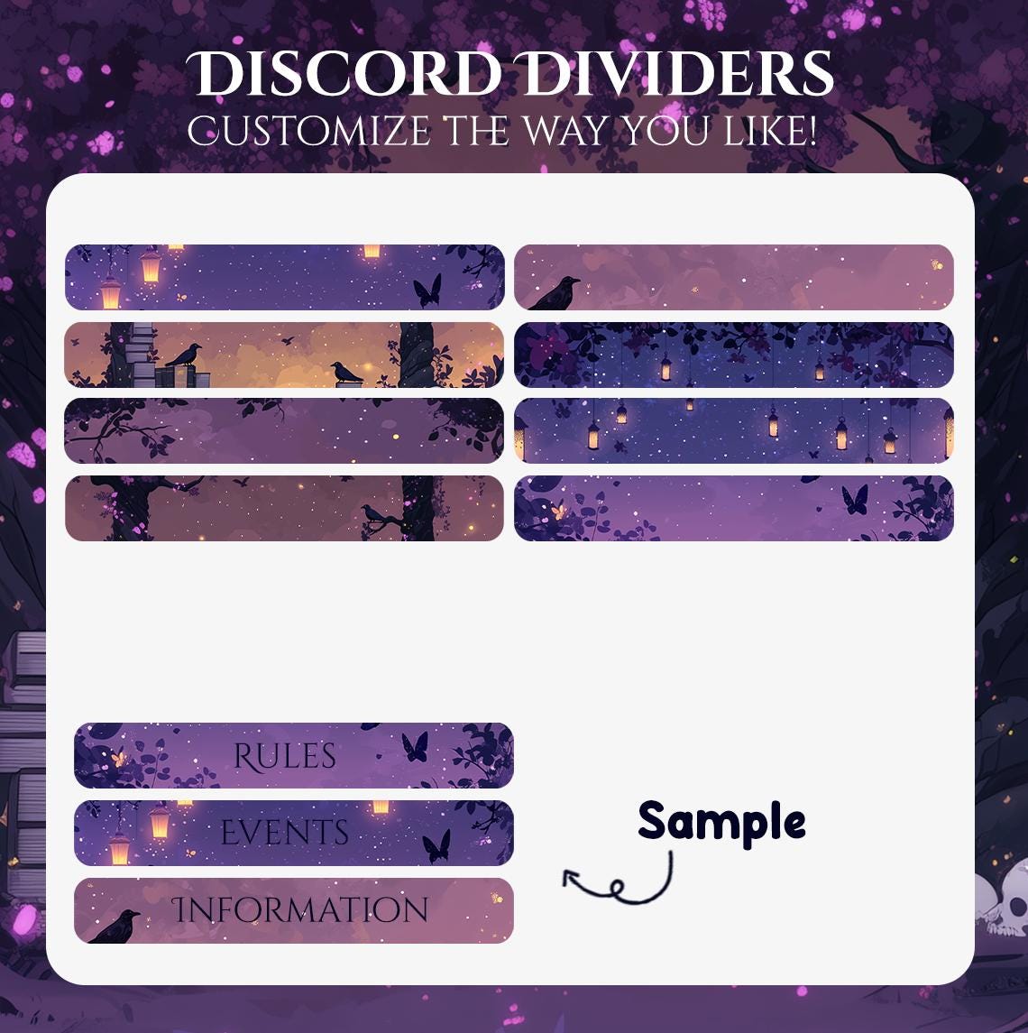 Dark Butterfly Discord Pack | Dividers | Panels | Invite Banner ...