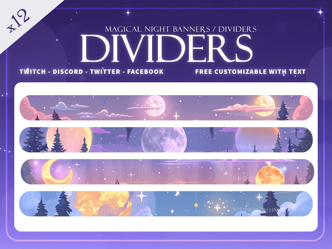 Bundle Discord Divider Twitch Panels Banner Fantasy Cute Aesthetic ...