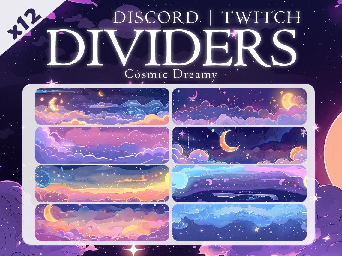 Dividers for Discord Twitch Banners Dividers Cosmic Starry Cute Kawaii ...
