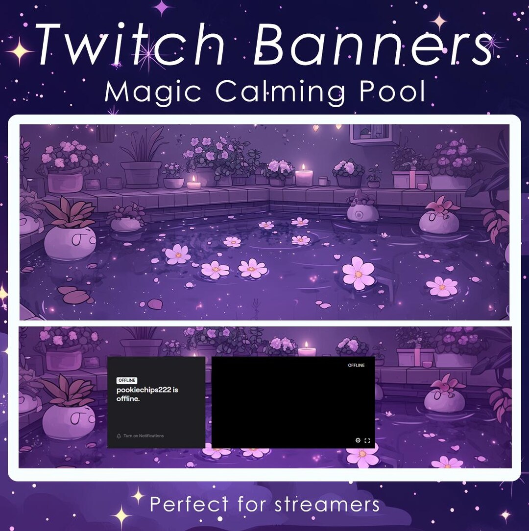 Cozy Pool Twitch Banner | Twitter | Discord | Youtube | Flowers ...