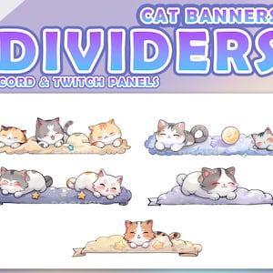 Cat Twitch Panels & Discord Dividers | Cute Twitch Banners Cat Discord ...