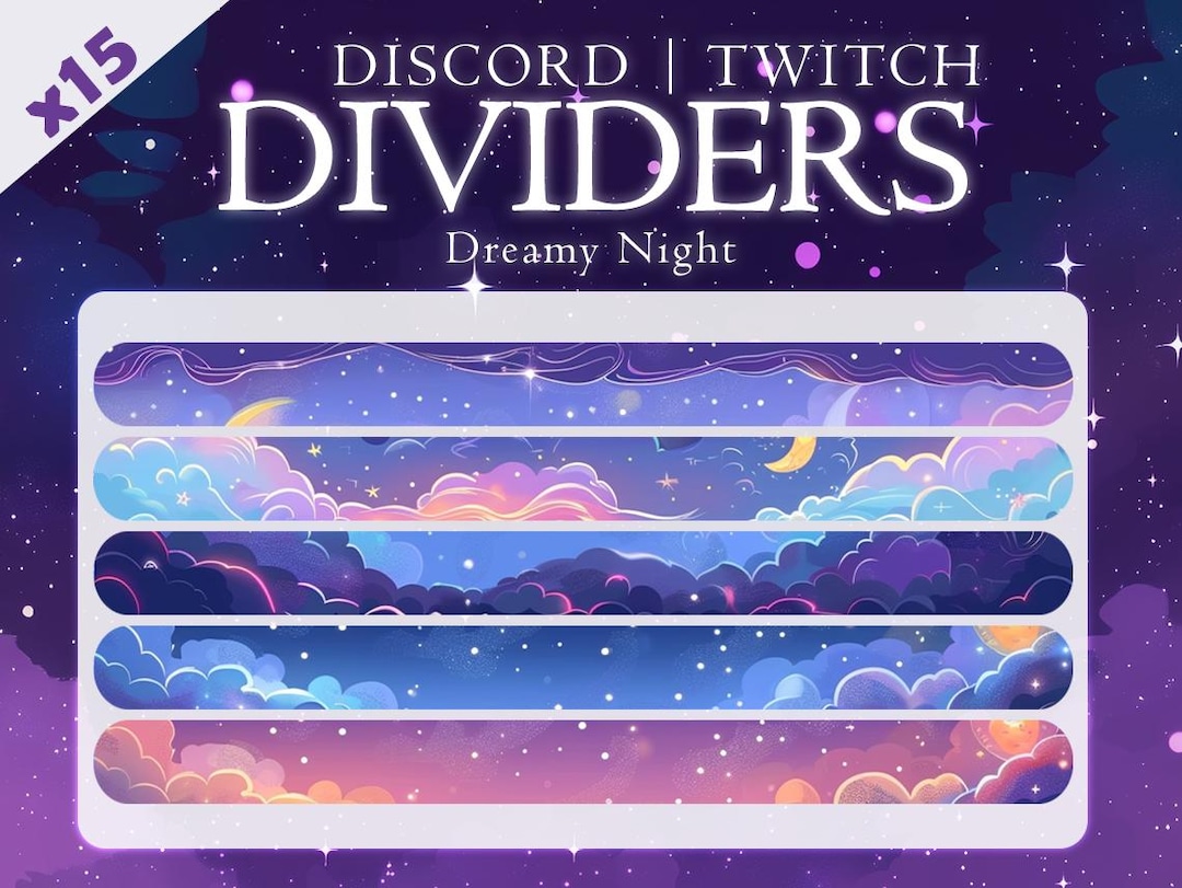 Dreamy Night Dividers | Discord | Twitch Panels | Banners | Dividers ...