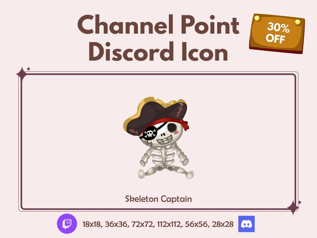 Skeleton Captain | Discord Icon | Twitch Channel Point | Badge | Token ...