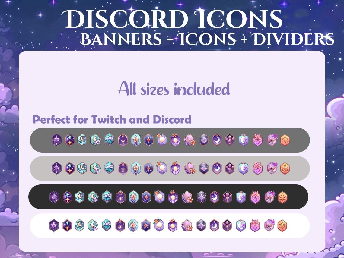 Starry Night Discord Pack | Dividers | Panels | Invite Banner | Welcome ...