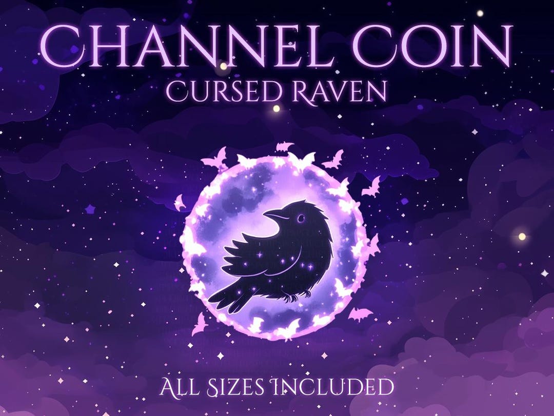 Raven Cursed Channel Point | Cute | Crow | Moon | Stars | Magic ...
