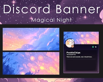 Discord Banner Profile Banner Stars Moons Theme Galaxy Moonlight Cute ...