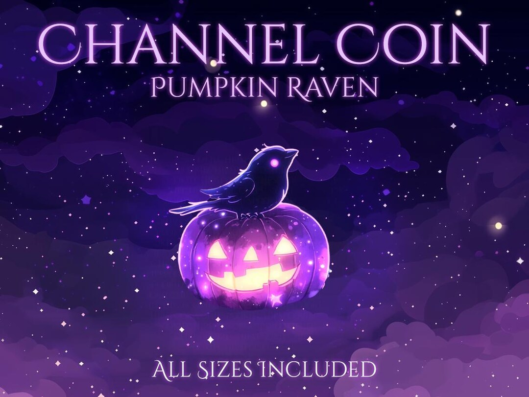 Raven Pumpkin Channel Point | Cute | Crow | Moon | Stars | Magic ...