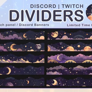 Discord Dividers | Banners | Moon | Star | Purple | Celestial | Night ...