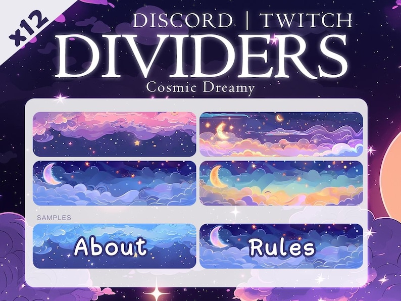 Dividers for Discord Twitch Banners Dividers Cosmic Starry Cute Kawaii ...