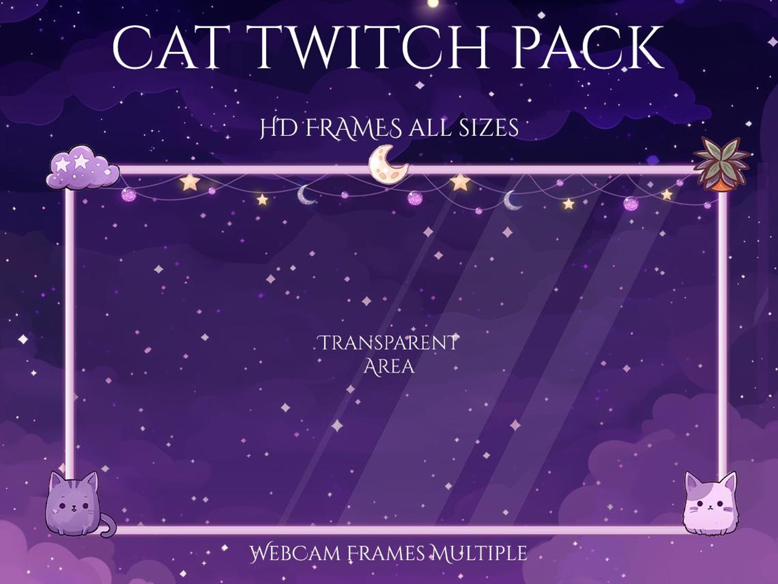 Twitch Overlay Magical Night, Twitch Screen | Animated Overlay Stream ...
