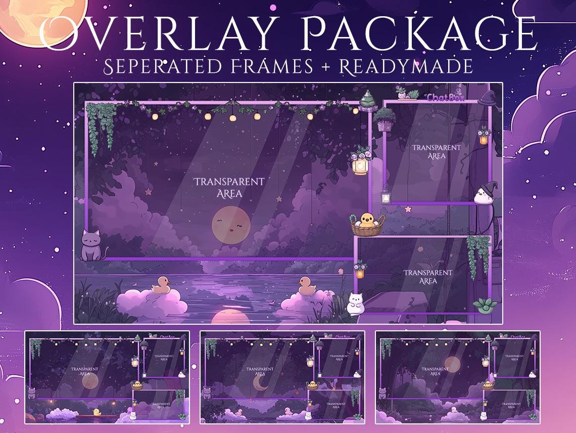 Cozy Duck Twitch Overlay, Twitch Screen | Animated Stream Package ...