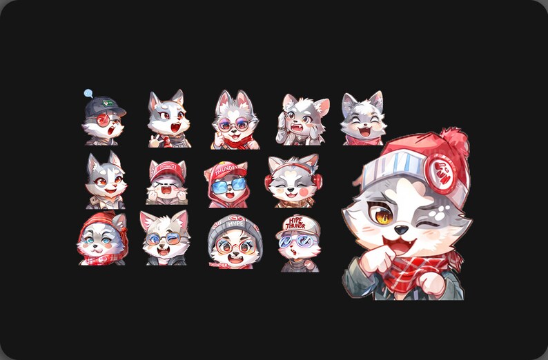 HD Wolf Emotes X 14 Free Banner for Twitch & Discord Emote and Whatsapp ...