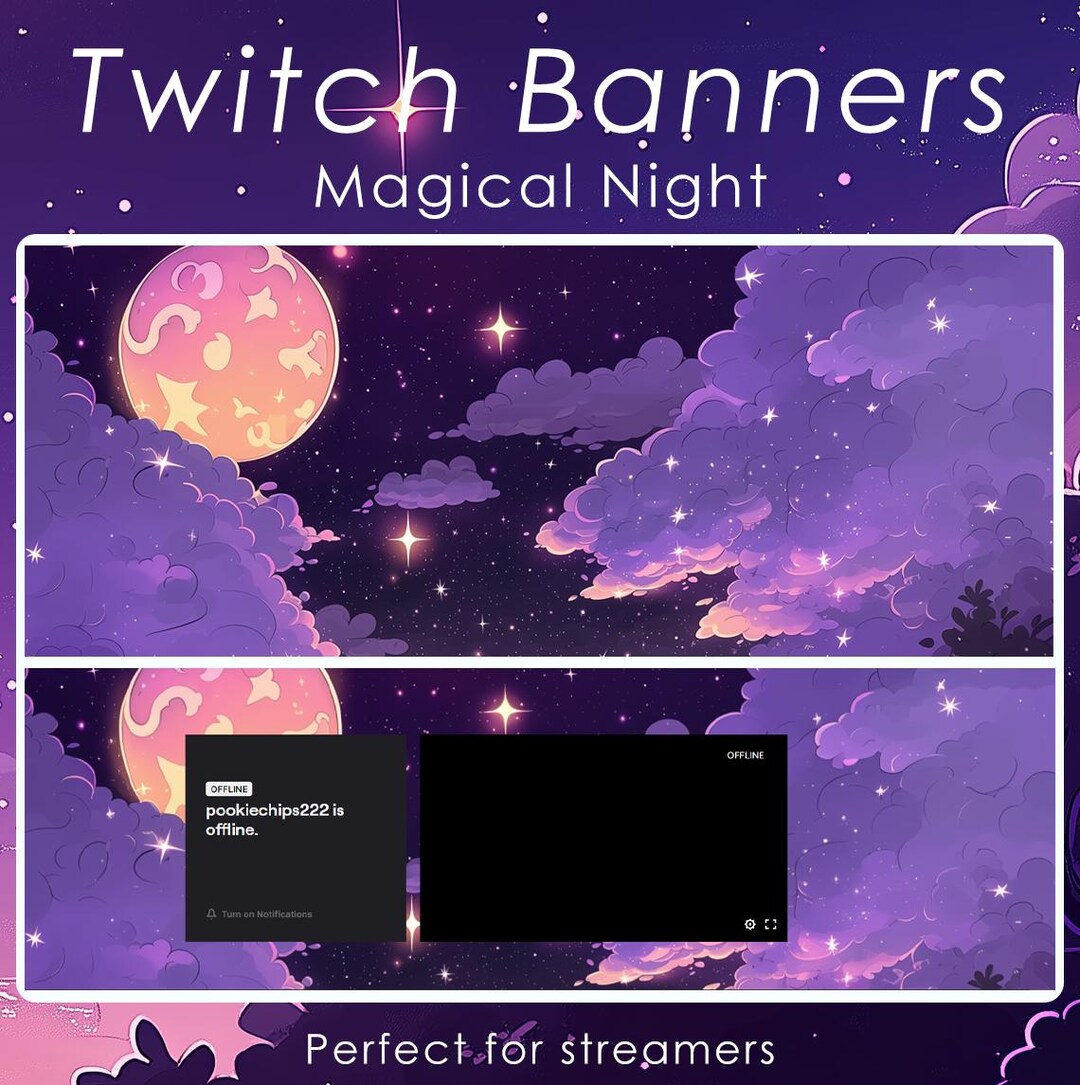 Magical Night Twitch Banner | Discord | Youtube | Dark Night | Magical ...