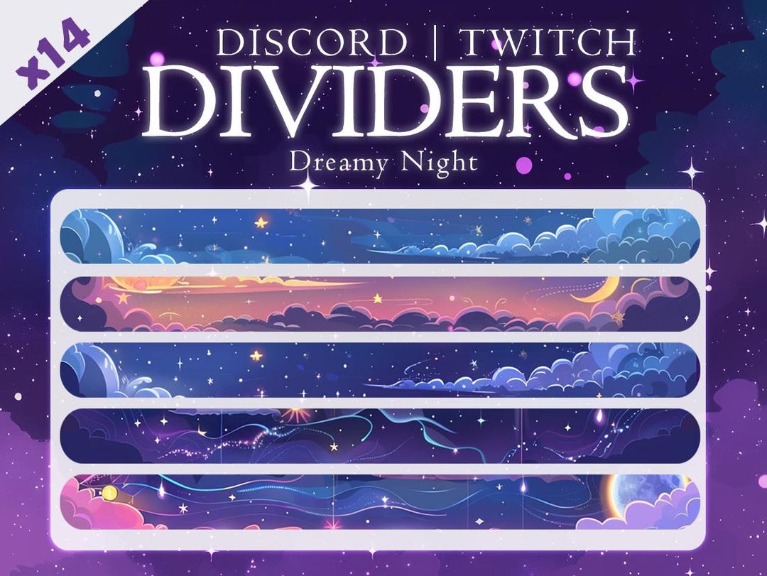 Starry Night Dividers | Discord | Twitch Panels | Banners | Dividers ...