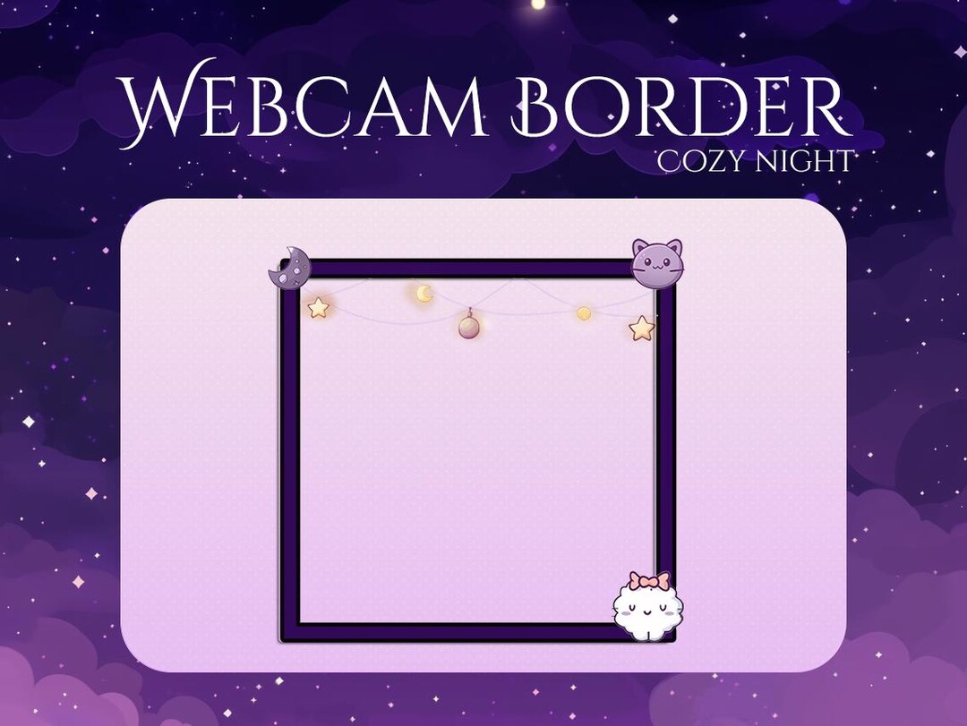 Cozy Webcam Border for Twitch | Stream Overlay | Magical Twitch Webcam ...