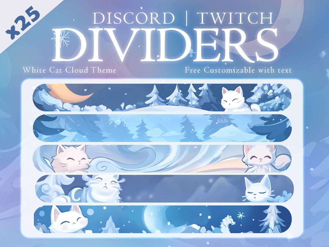 Discord Dividers | Banners | White Cat | Cloudy | Snow | Winter ...