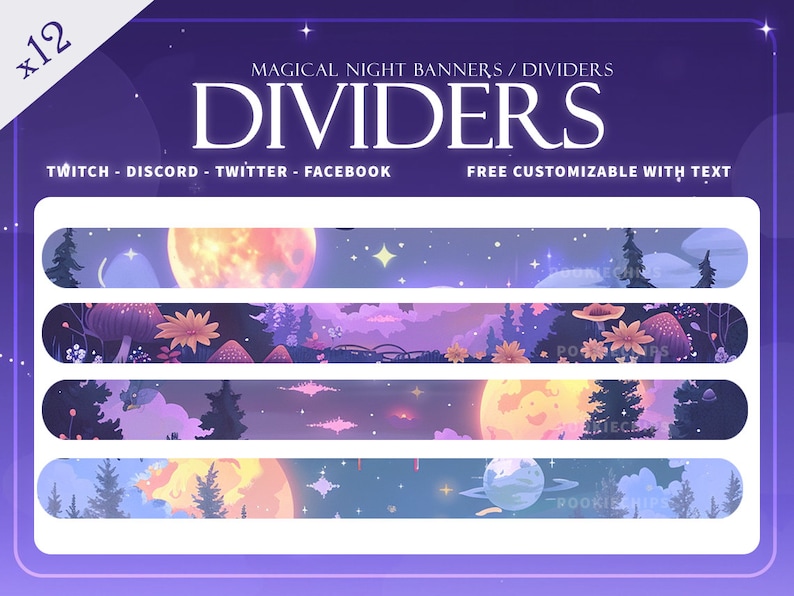 Bundle Discord Divider | Twitch Panels | Banner | Fantasy | Cute ...