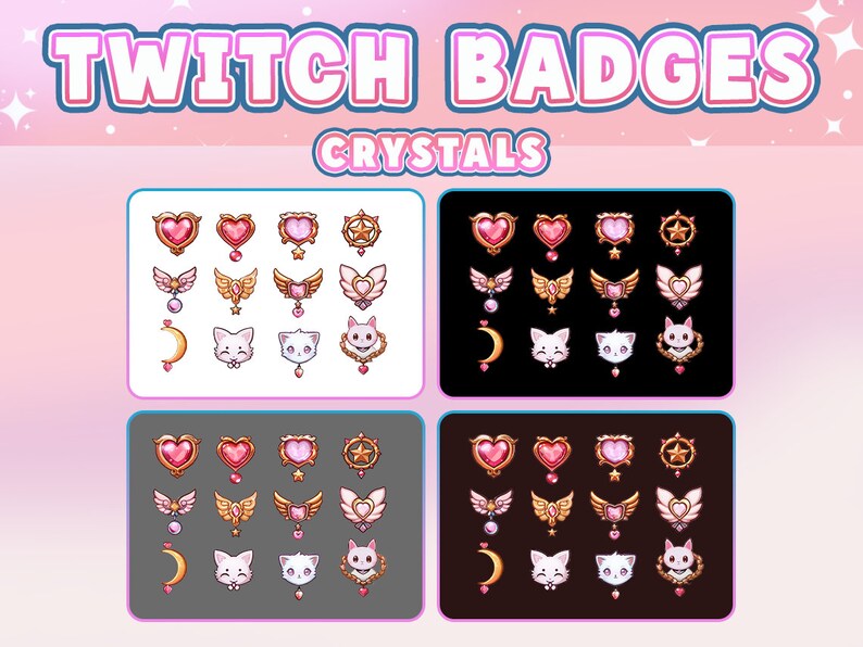 Cat Twitch Sub Badge | Twitch Badges | Emotes | Icons | Heart Badge ...