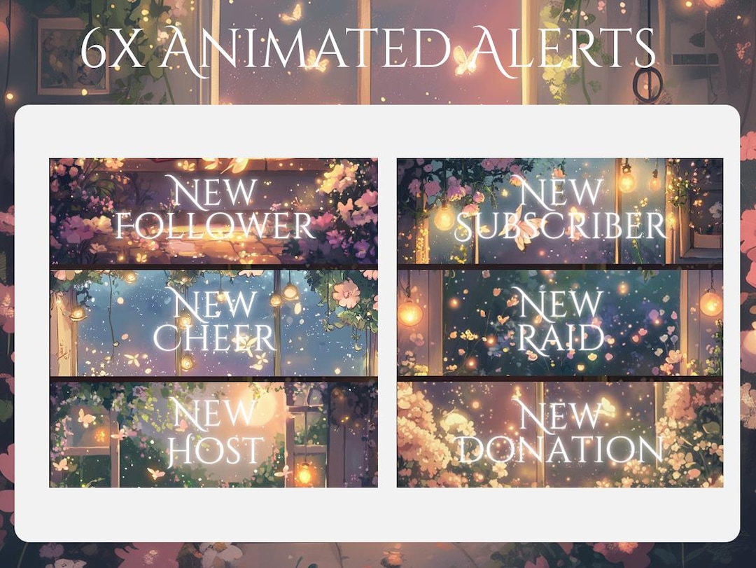 Cozy Fairy Twitch Alerts Pack | 6x Animated Stream Alerts | Ghibli ...