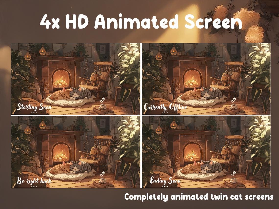 Cozy Night Twitch Overlay, Twitch Screen | Animated Overlay Stream ...