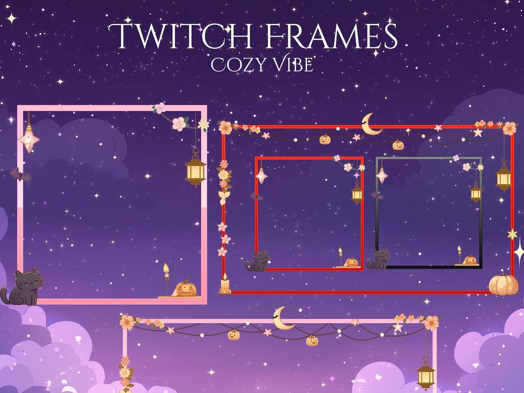 6x Frames Bundle Twitch Stream | Cute Cozy Overlay Cams & Screen ...