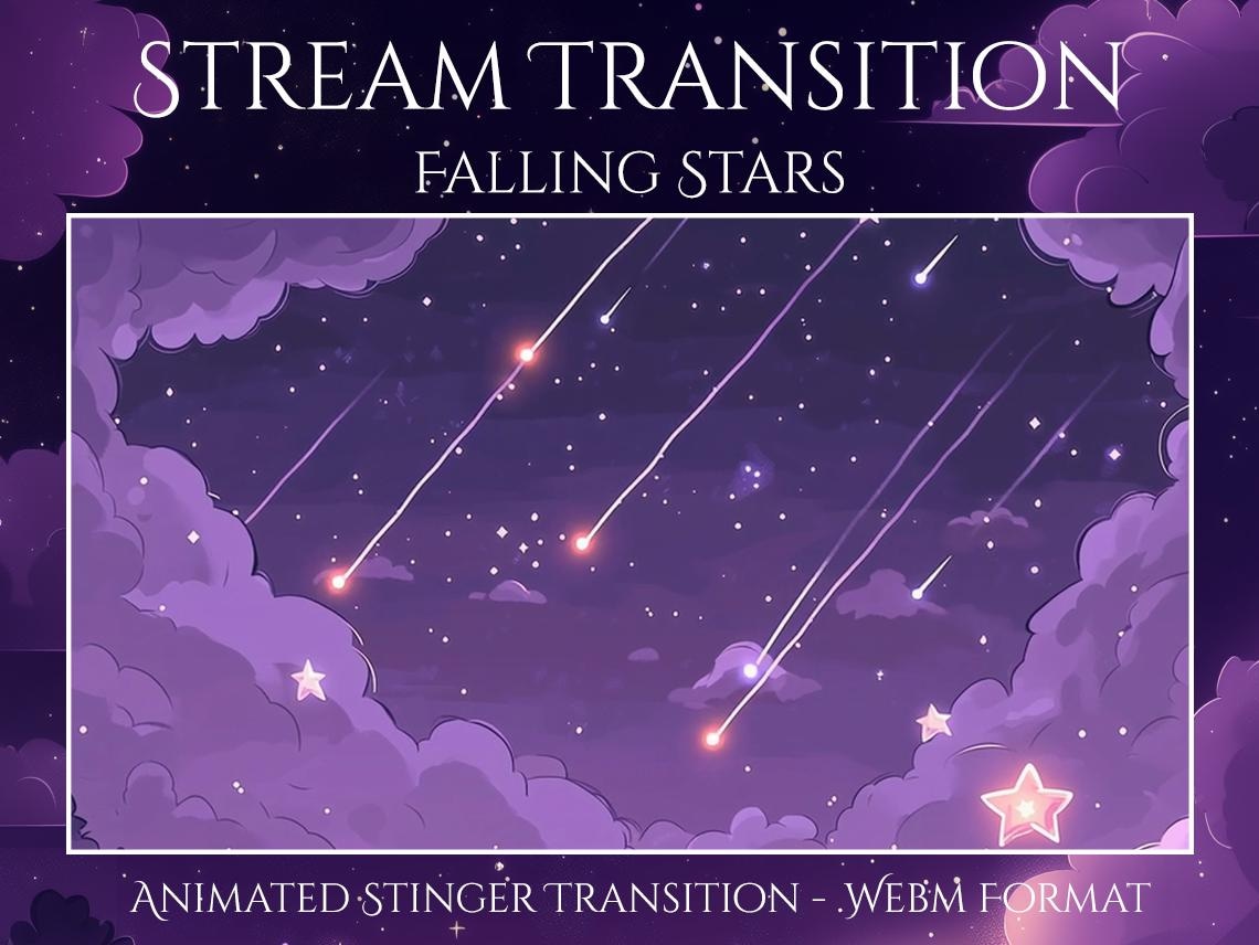 Falling Stars Stinger Transition | Night Twitch Overlay | Magic ...