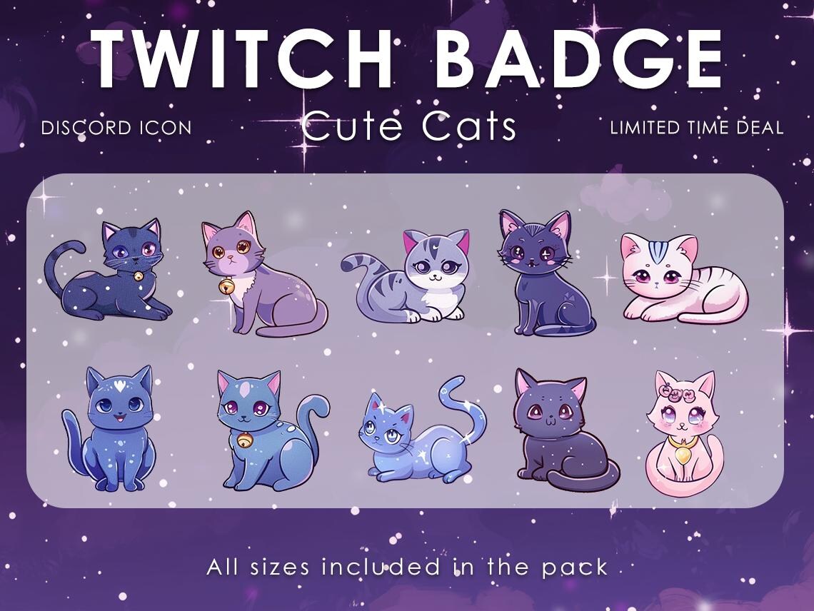 Cozy Cats Icons | Twitch Badge | Badge Crystal | Twitch Badge Subs ...