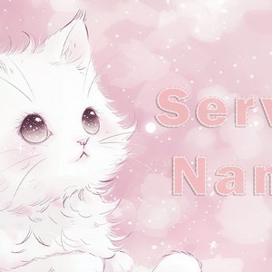 Cat Discord Banner | Pastel | Pink | Cute Cat Banner | Discord Banner ...