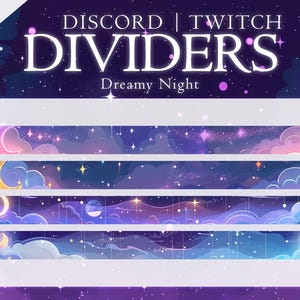 Dreamy Night Dividers | Twitch Panels | Banners | Dividers for Discord ...