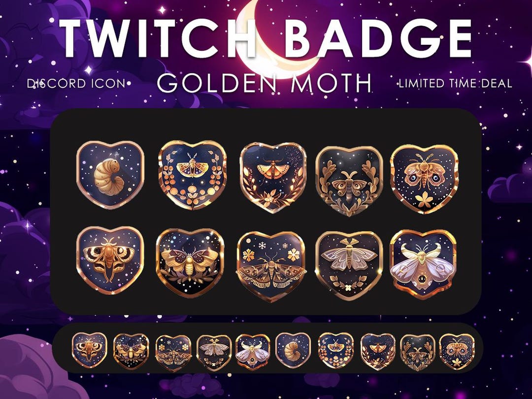 Atlas Moth Twitch Badges | Discord Icon | Twitch Badge Subs | Moon ...