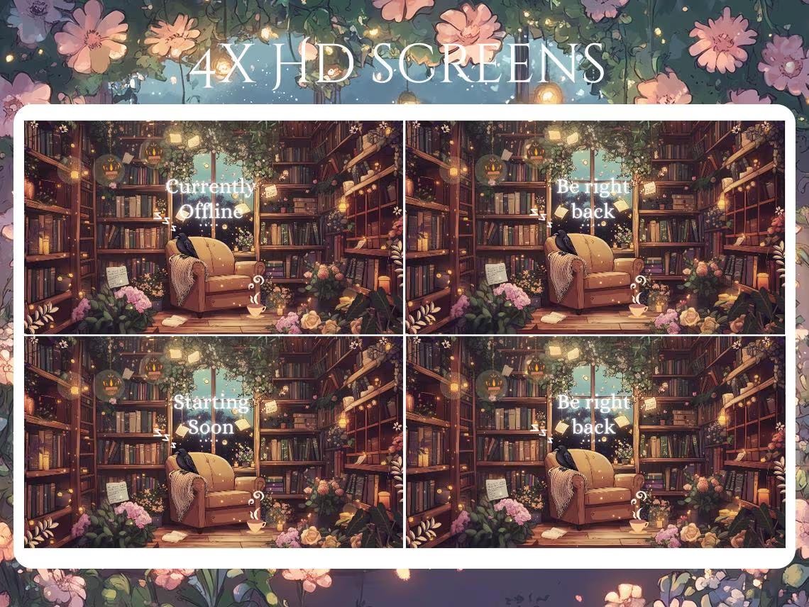 Cozy Fairy Pixie Animated Screens Pack 4x Ghibli Inspired Animated ...